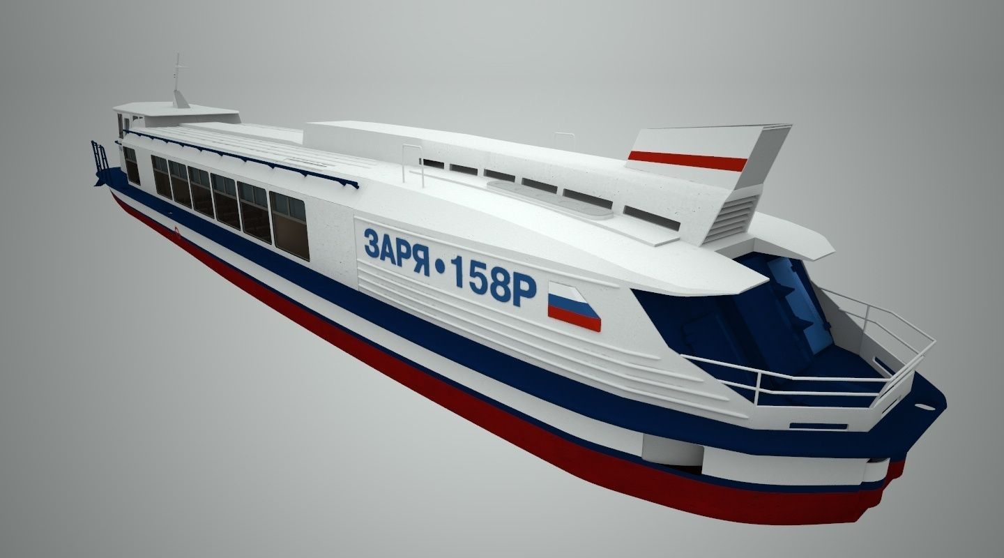 3D model River passenger motor ship Zarya VR / AR / low-poly | CGTrader