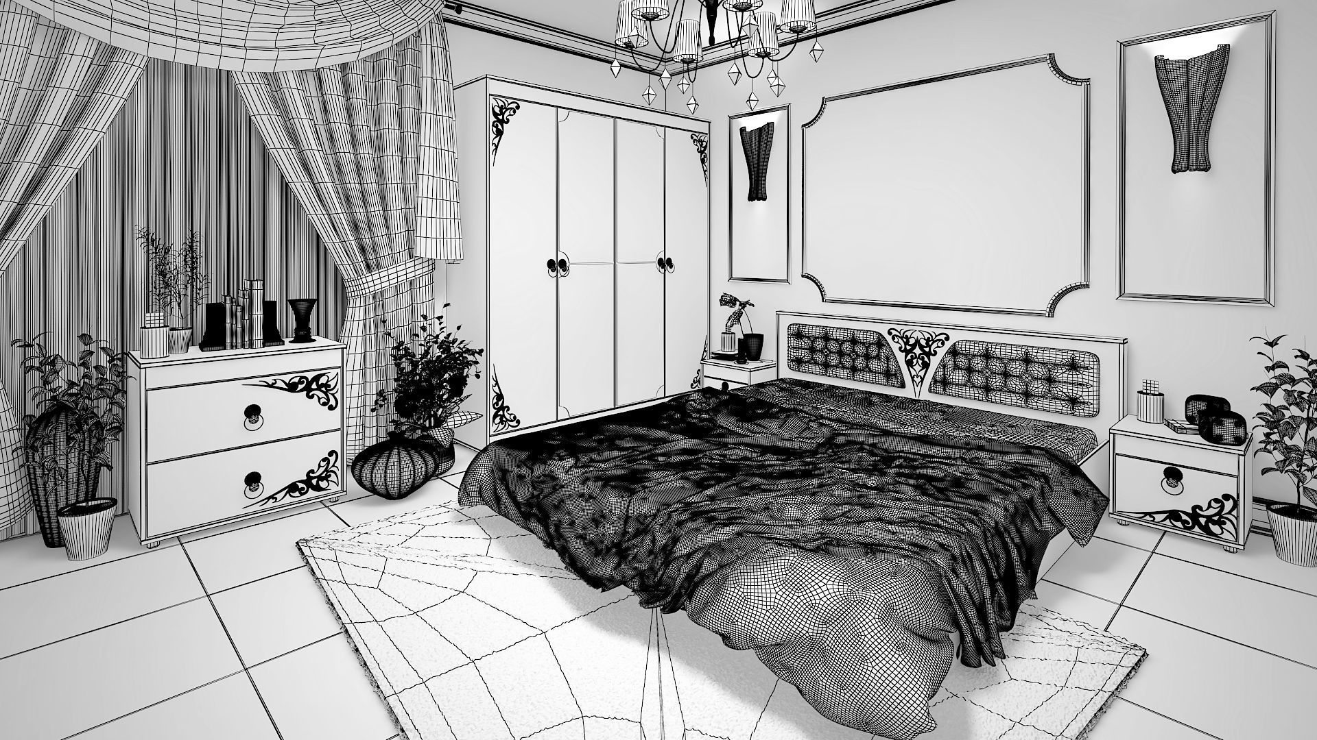 Bedroom in arabic style 3D model | CGTrader
