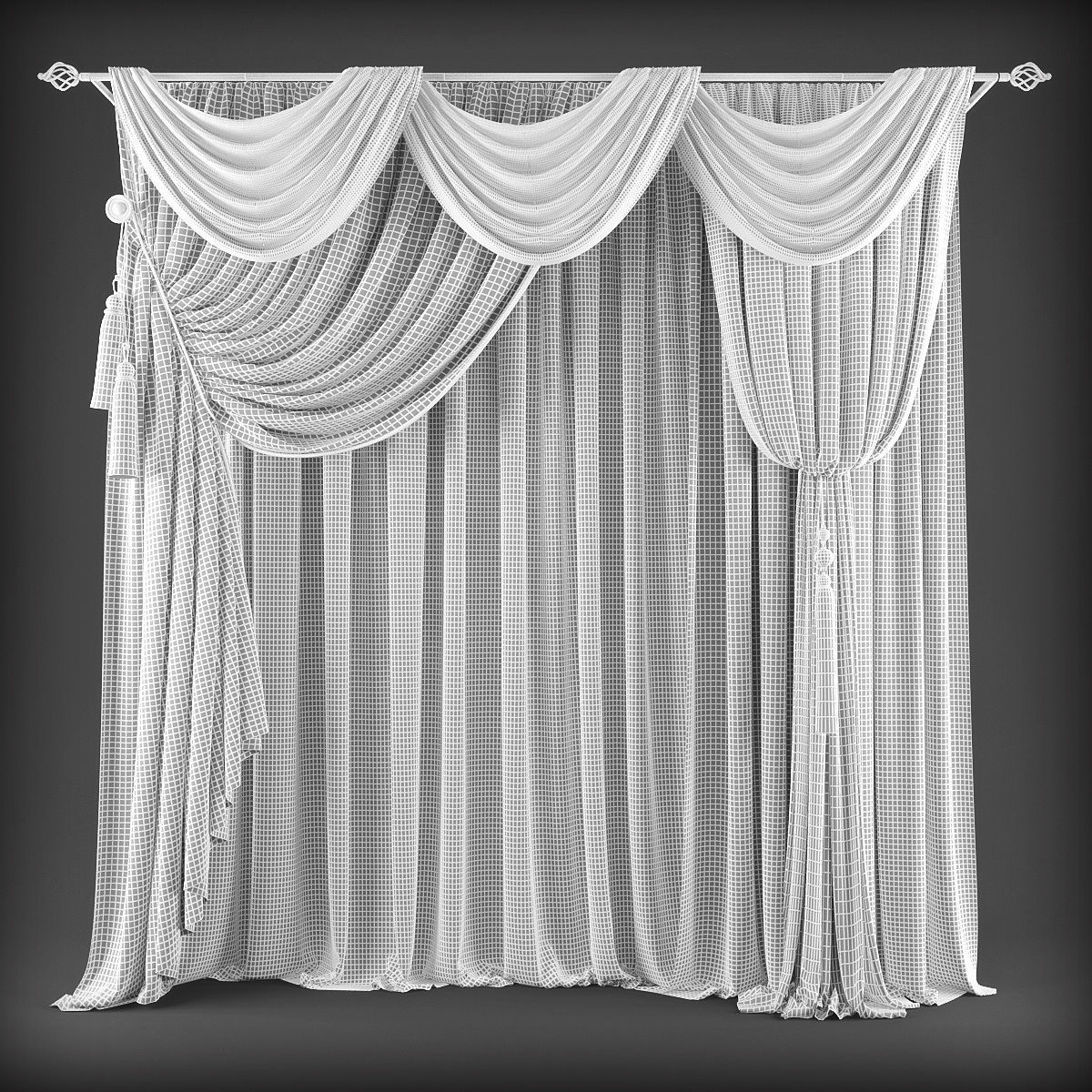 3D model Curtain VR / AR / low-poly | CGTrader