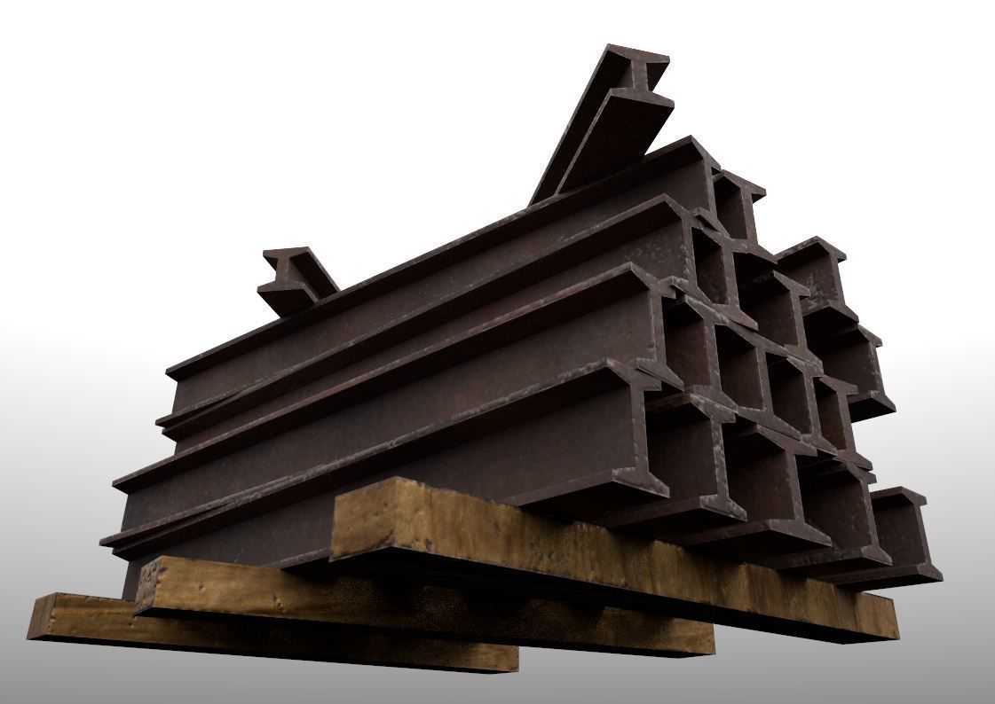 3D model Stacked Cast Iron Beams VR / AR / low-poly | CGTrader