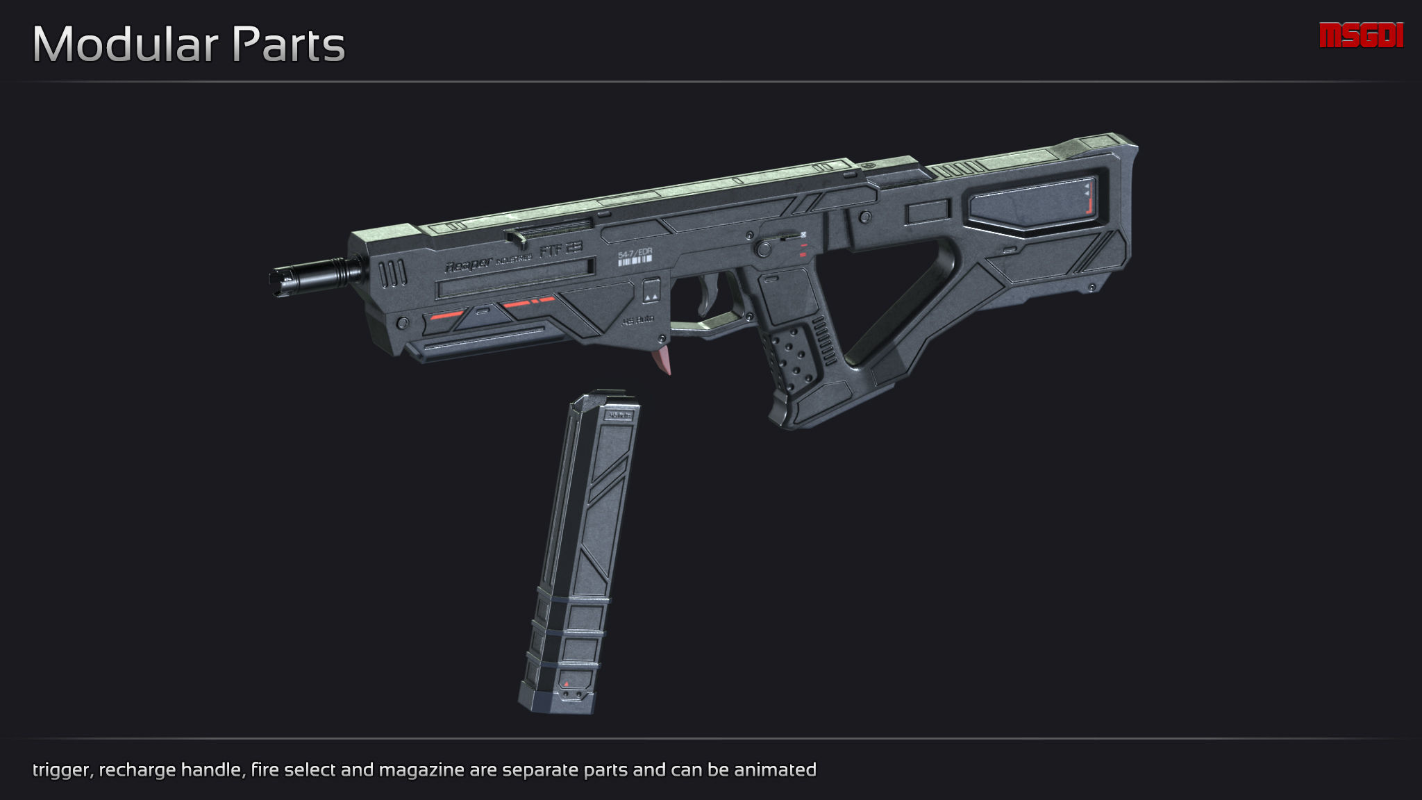 3D model Scifi Submachinegun FTF 23 VR / AR / low-poly | CGTrader