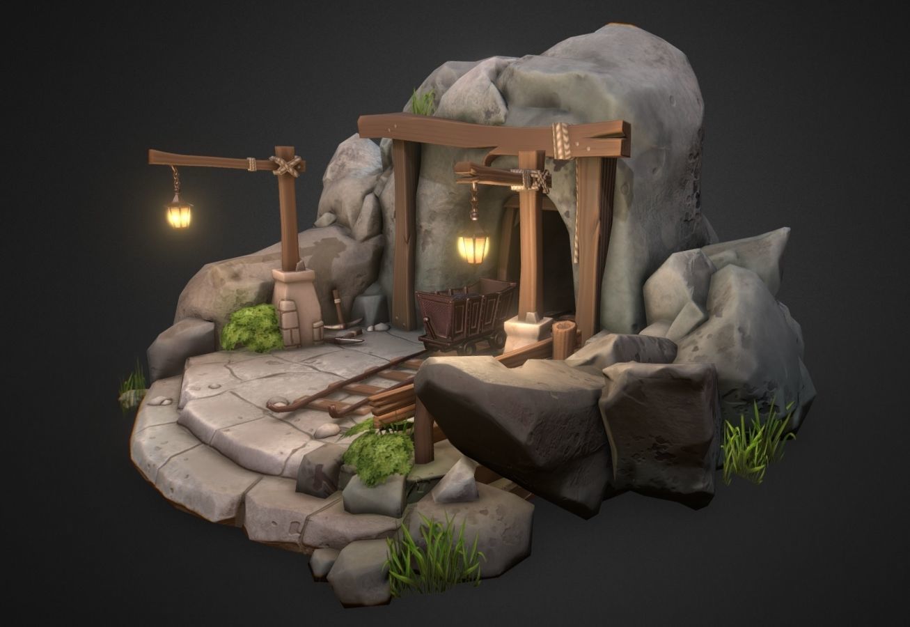 3D model Old Mine Scene VR / AR / low-poly | CGTrader