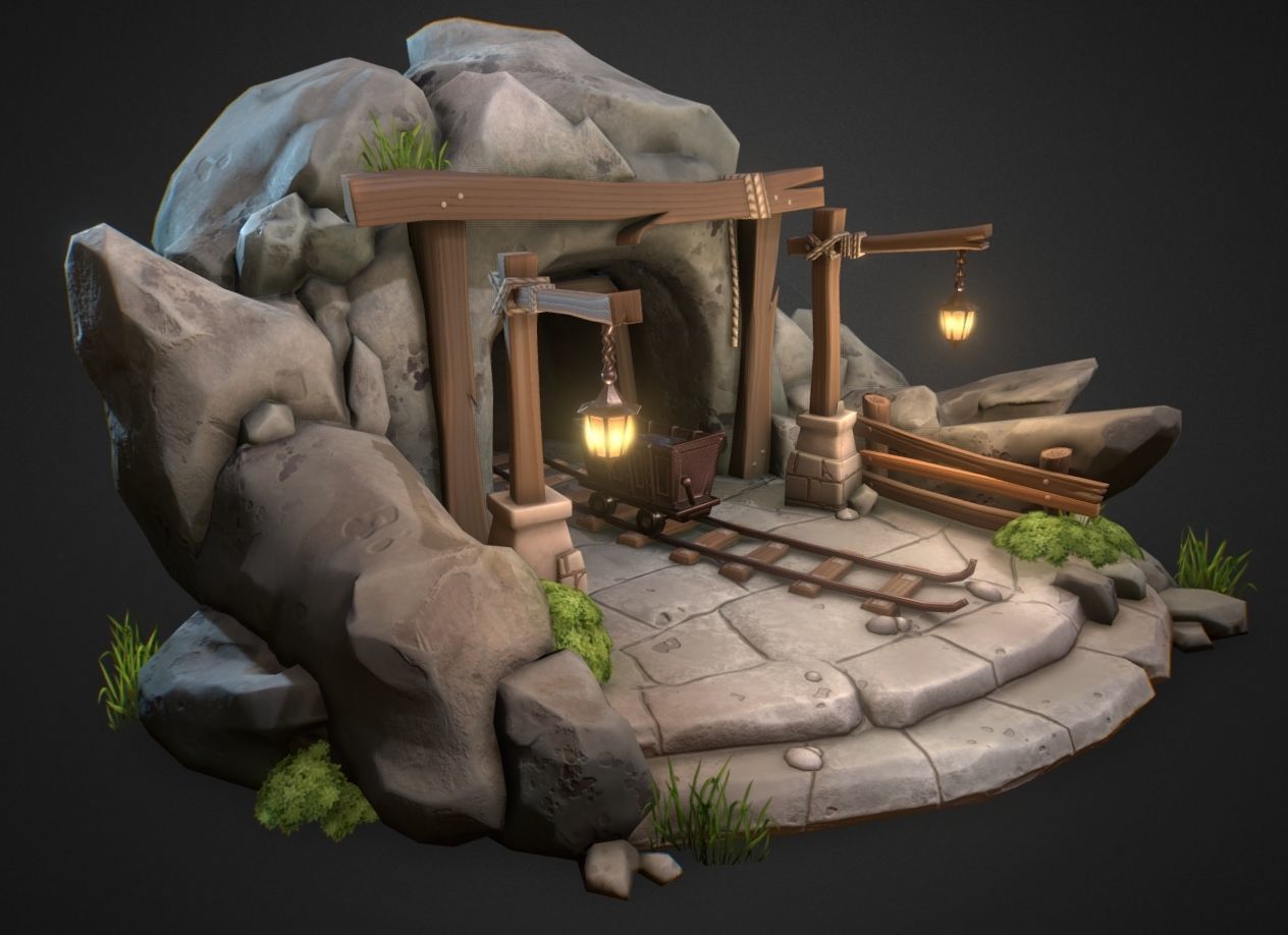 3D model Old Mine Scene VR / AR / low-poly | CGTrader