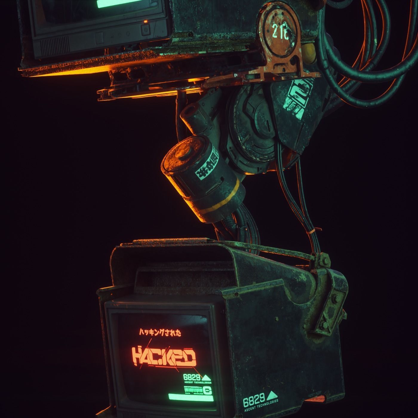 3D model Cyberpunk Hacker Terminal V1 VR / AR / low-poly | CGTrader
