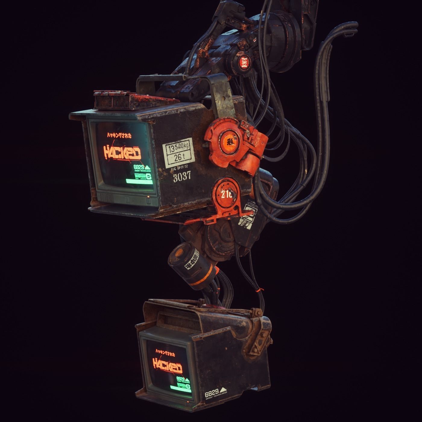 3D model Cyberpunk Hacker Terminal V1 VR / AR / low-poly | CGTrader