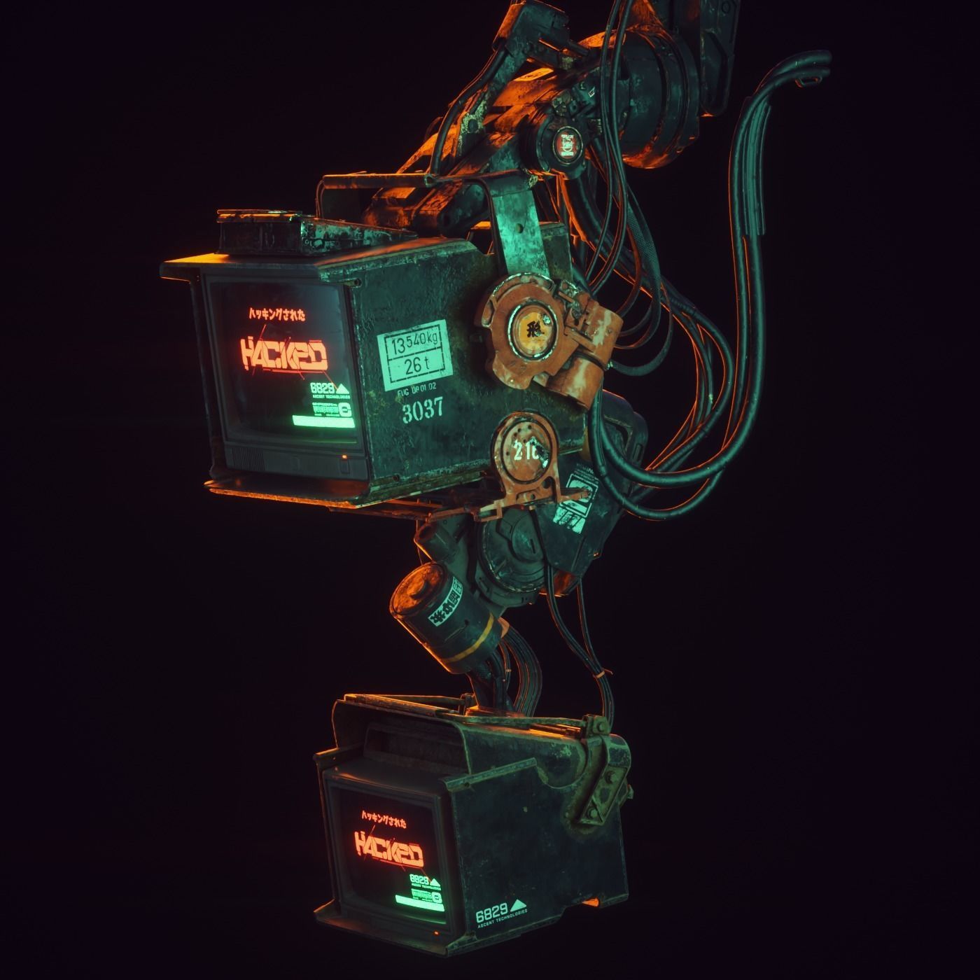 3D model Cyberpunk Hacker Terminal V1 VR / AR / low-poly | CGTrader