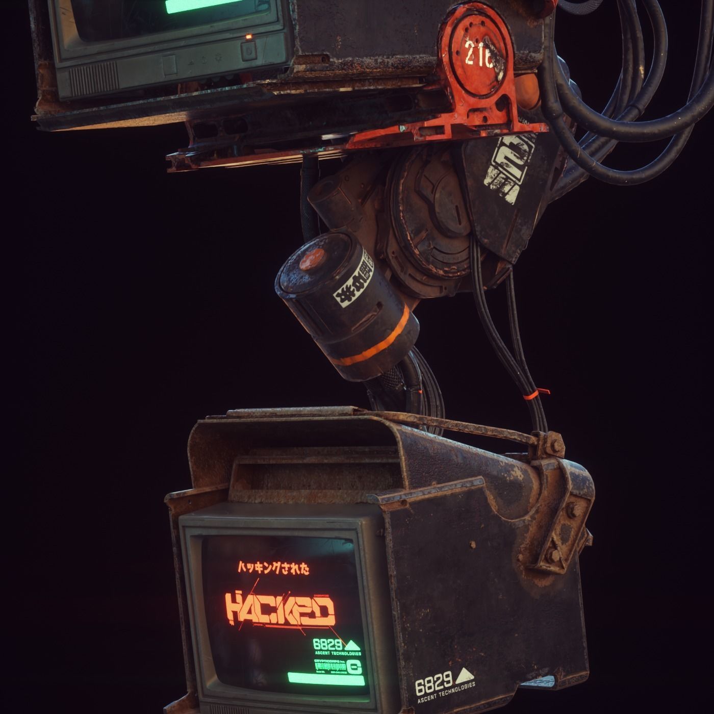 3D model Cyberpunk Hacker Terminal V1 VR / AR / low-poly | CGTrader