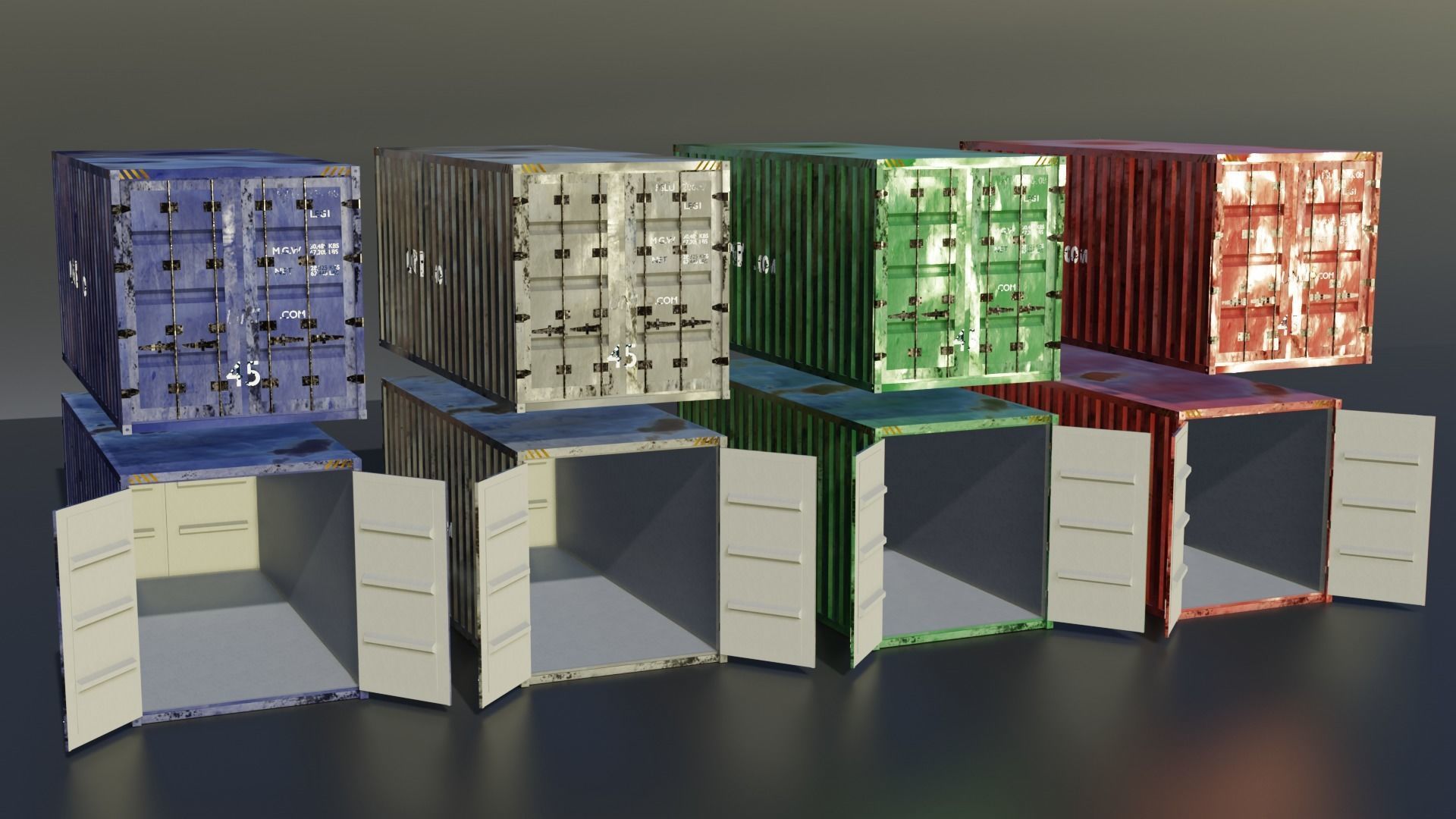 Rusty Container 2 styles free 3D model | CGTrader