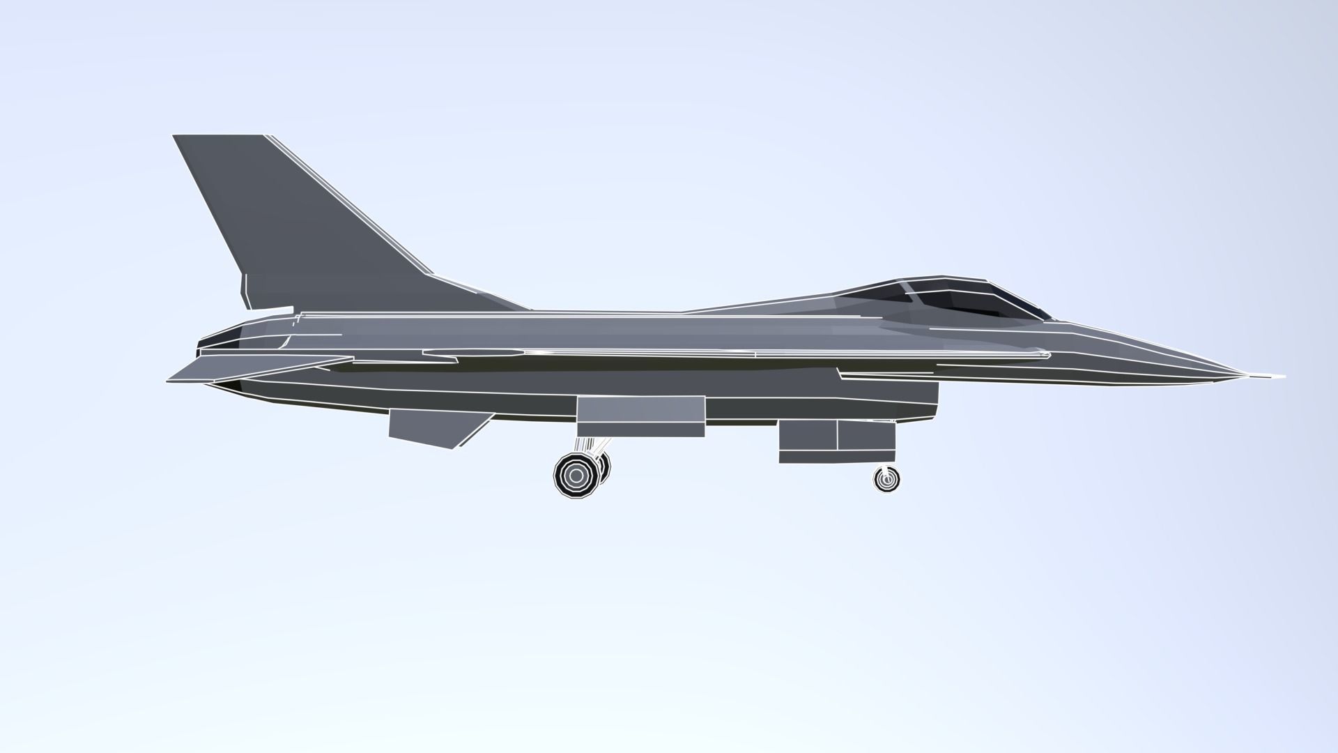 F16 falcon low poly free VR / AR / low-poly 3D model | CGTrader