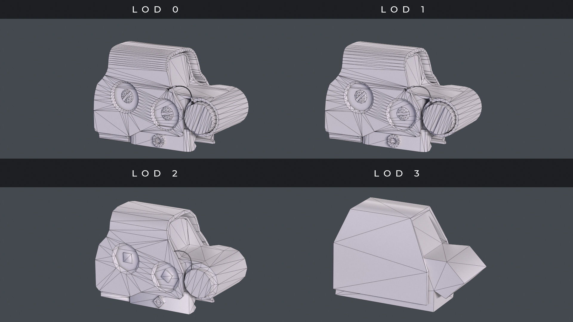 3D model Holographic Sight S - FPS Gun Attachment for Unreal Engine VR ...