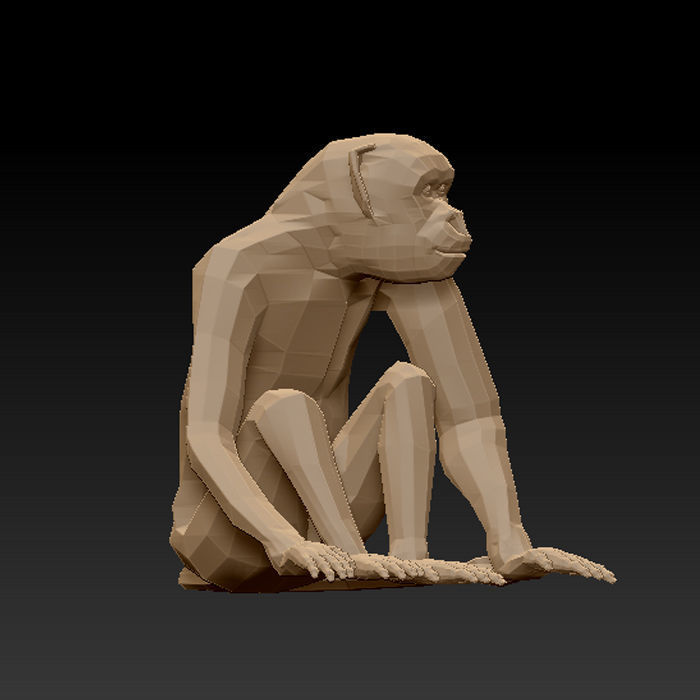 3D model 3D MONKEY LOWPOLY VR / AR / low-poly | CGTrader