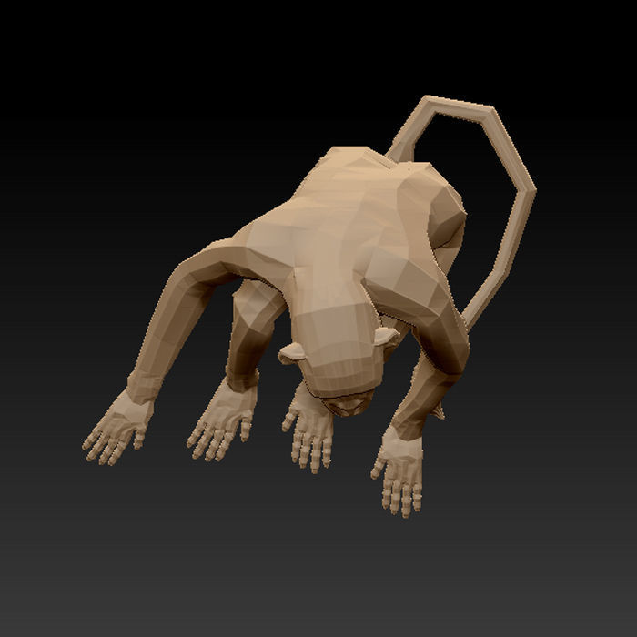 3D model 3D MONKEY LOWPOLY VR / AR / low-poly | CGTrader