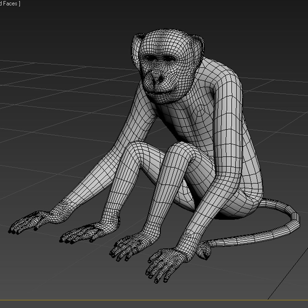 3D model 3D MONKEY LOWPOLY VR / AR / low-poly | CGTrader