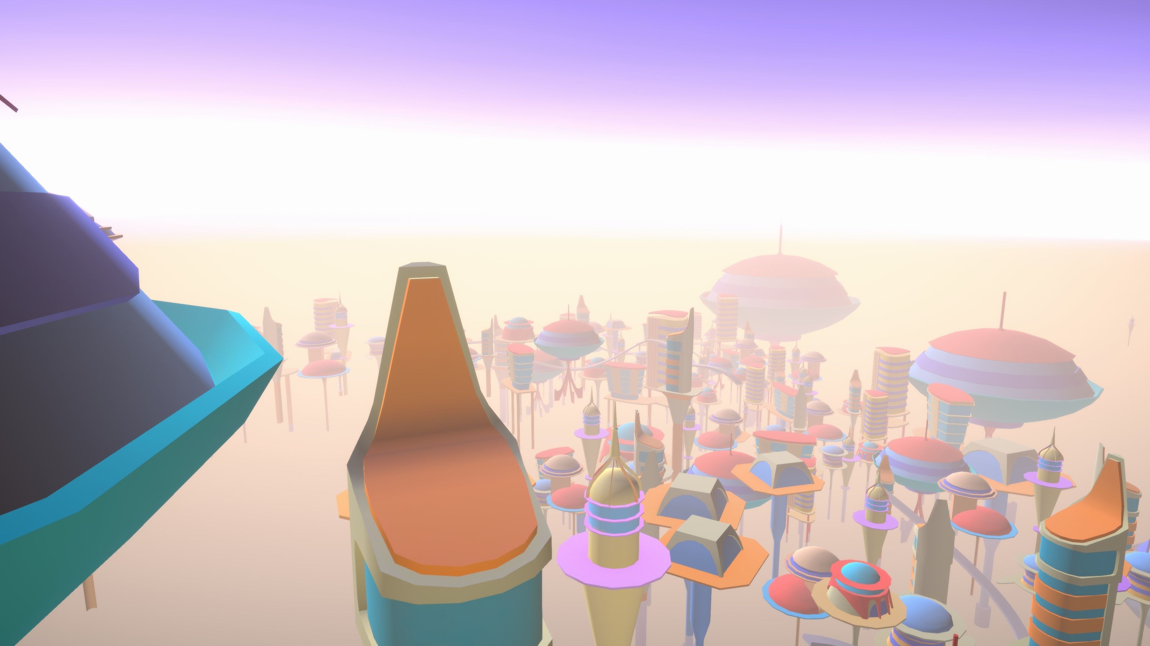 3D model Fantasy Low Poly Sky City Pack VR / AR / low-poly | CGTrader