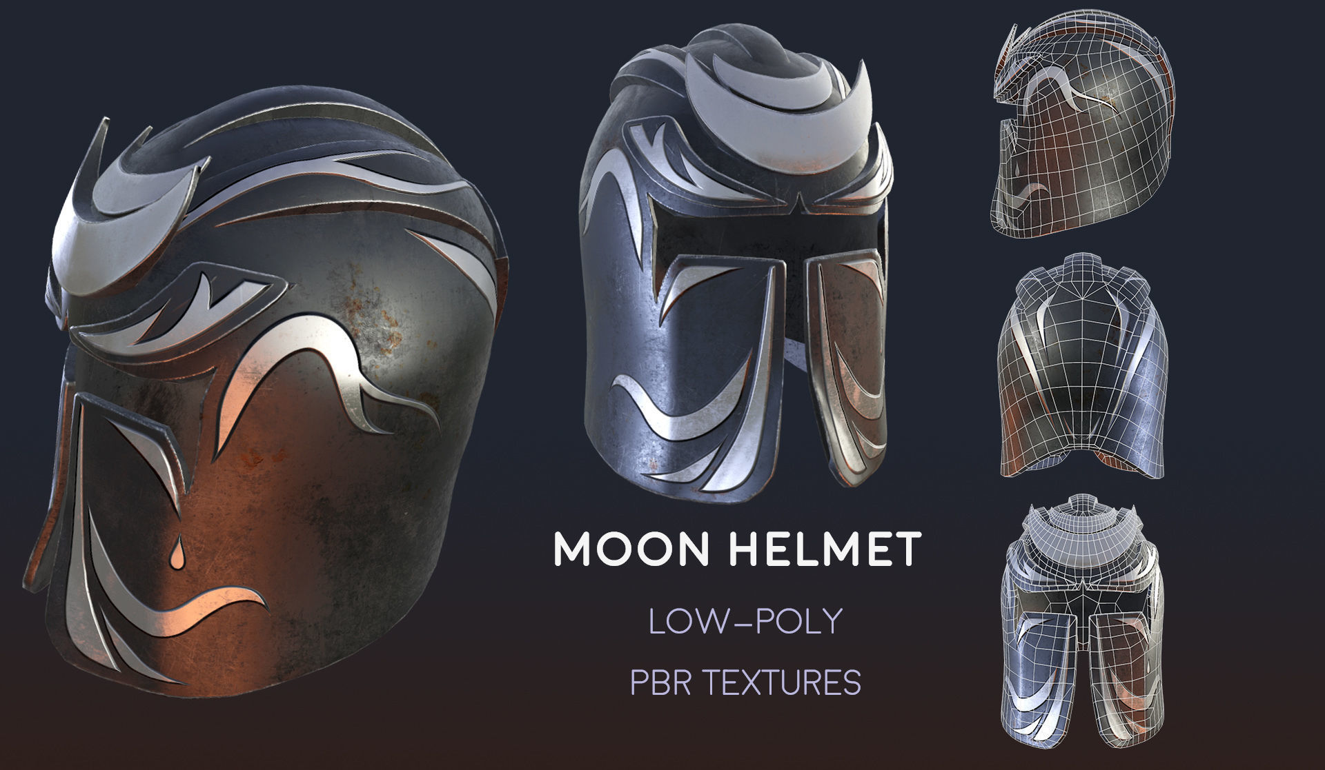 3D model Moon helmet VR / AR / low-poly | CGTrader