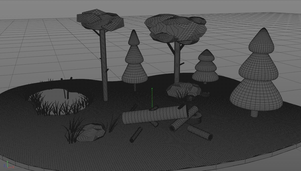 3D model cartoon low-poly forest pack VR / AR / low-poly | CGTrader