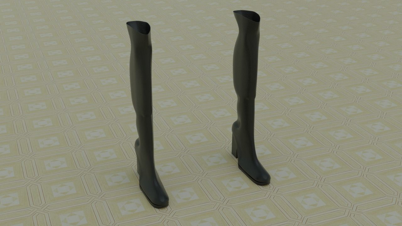 Black boot low poly 3D model free VR / AR / low-poly 3D model | CGTrader