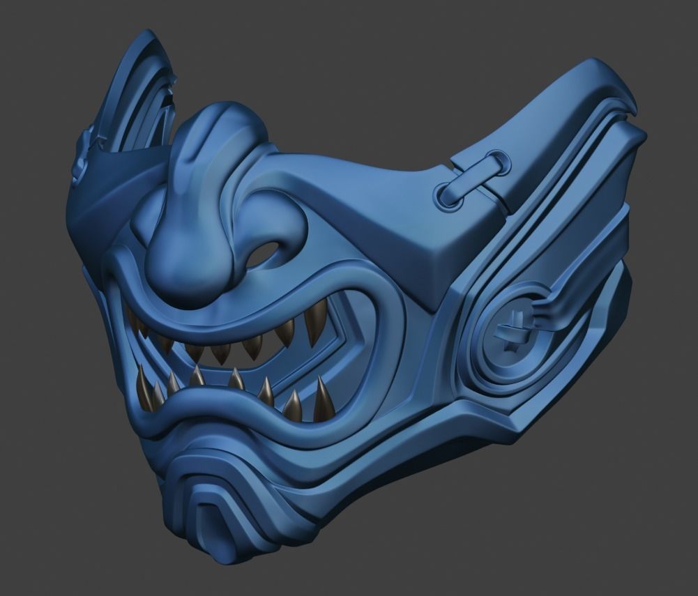 Sub Zero Samurai mask for face Mortal Kombat 11 Injustice 2 3D model 3D ...