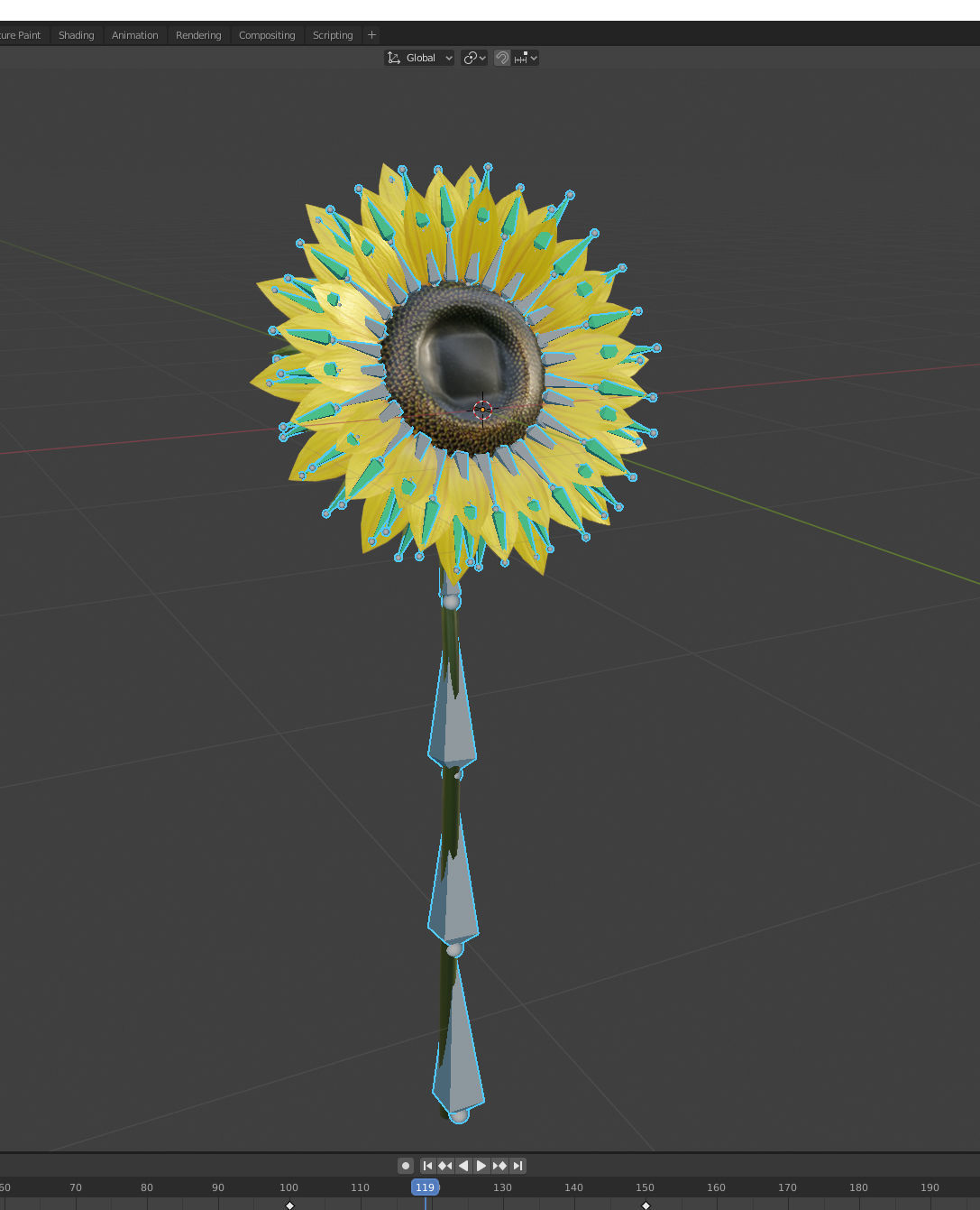 sunflower 3D model animated rigged | CGTrader
