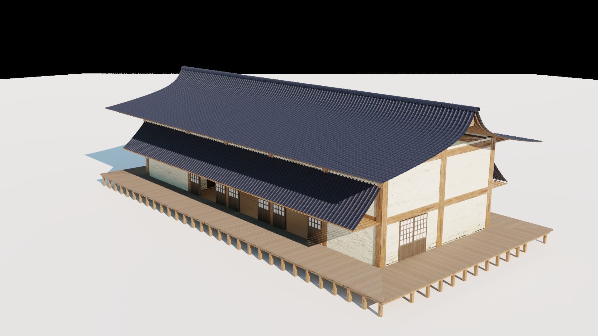Japanese freestanding dojo 3D model | CGTrader