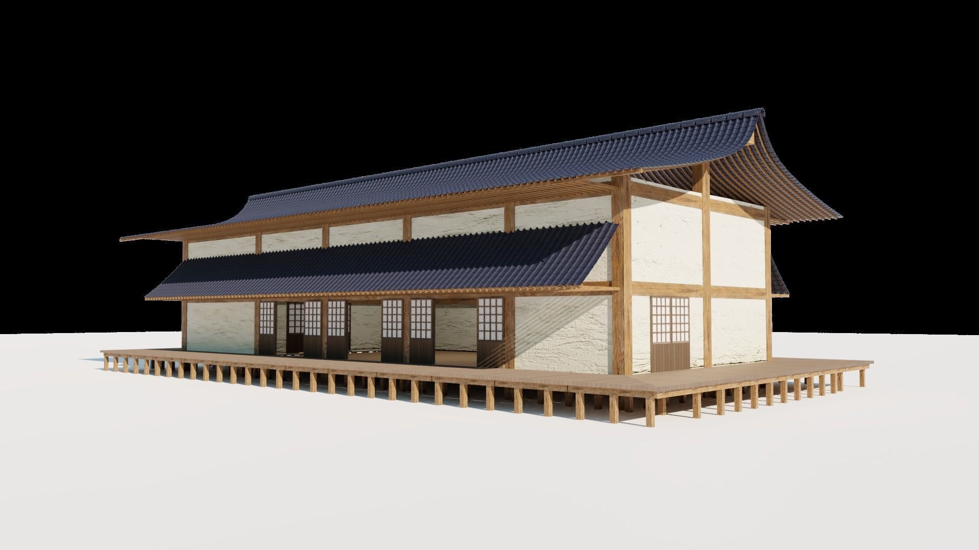 Japanese freestanding dojo 3D model | CGTrader