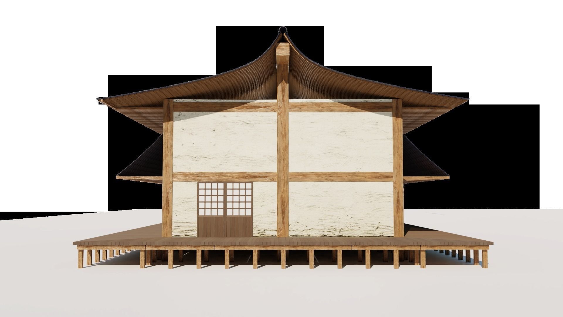 Japanese freestanding dojo 3D model | CGTrader
