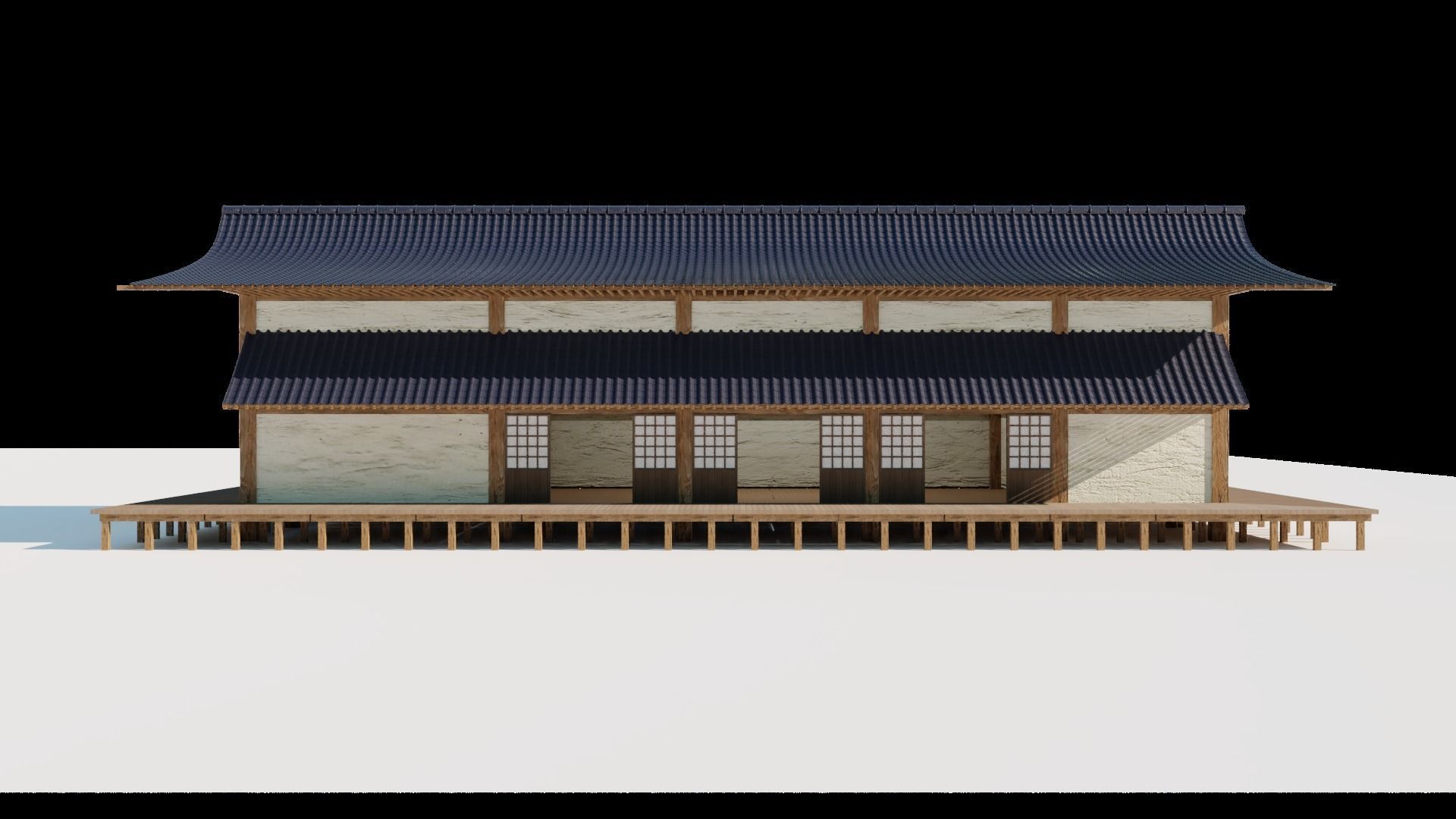 Japanese freestanding dojo 3D model | CGTrader
