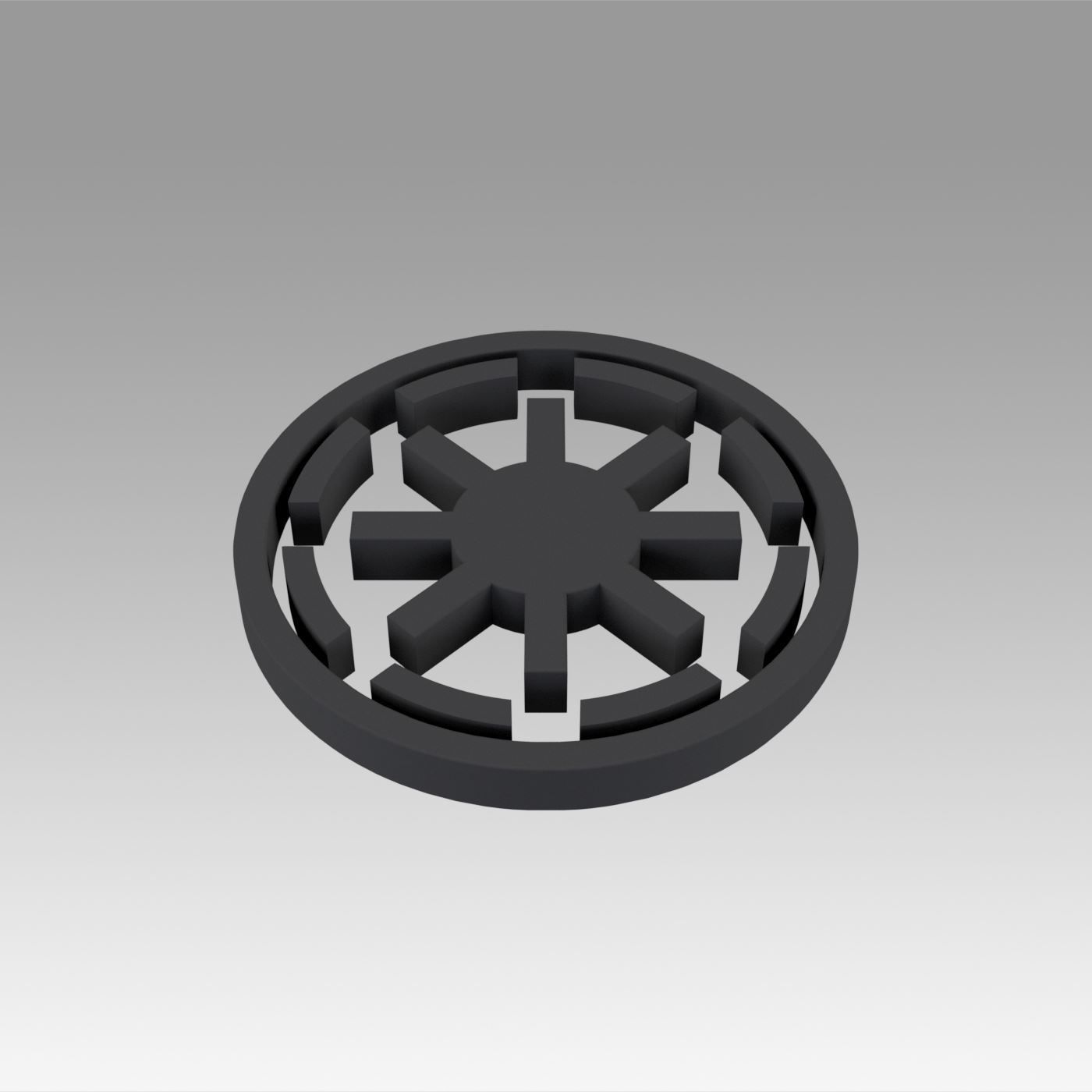 Galactic Republic Galactic Empire symbol logo 3D model 3D printable ...