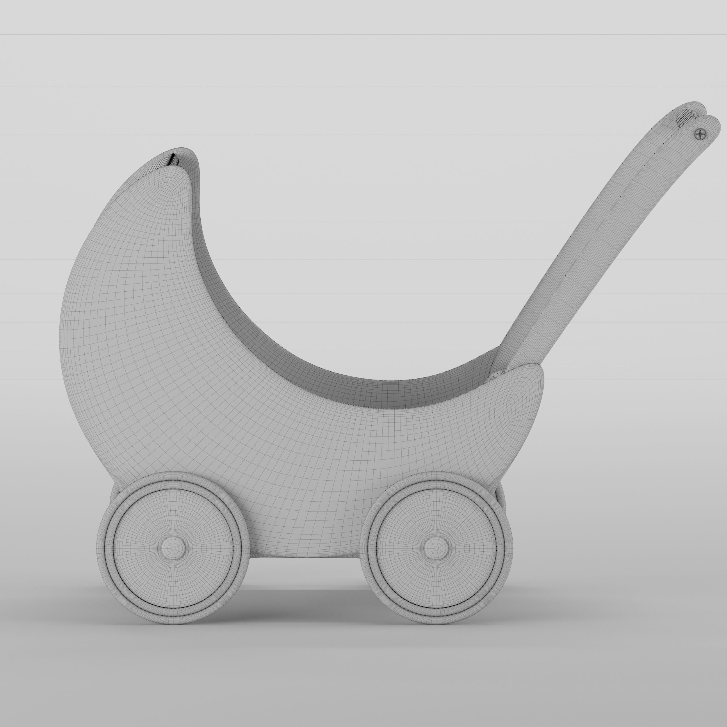 baby pram white 3D model | CGTrader