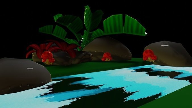 3D model Simple fantasy forest asset VR / AR / low-poly | CGTrader