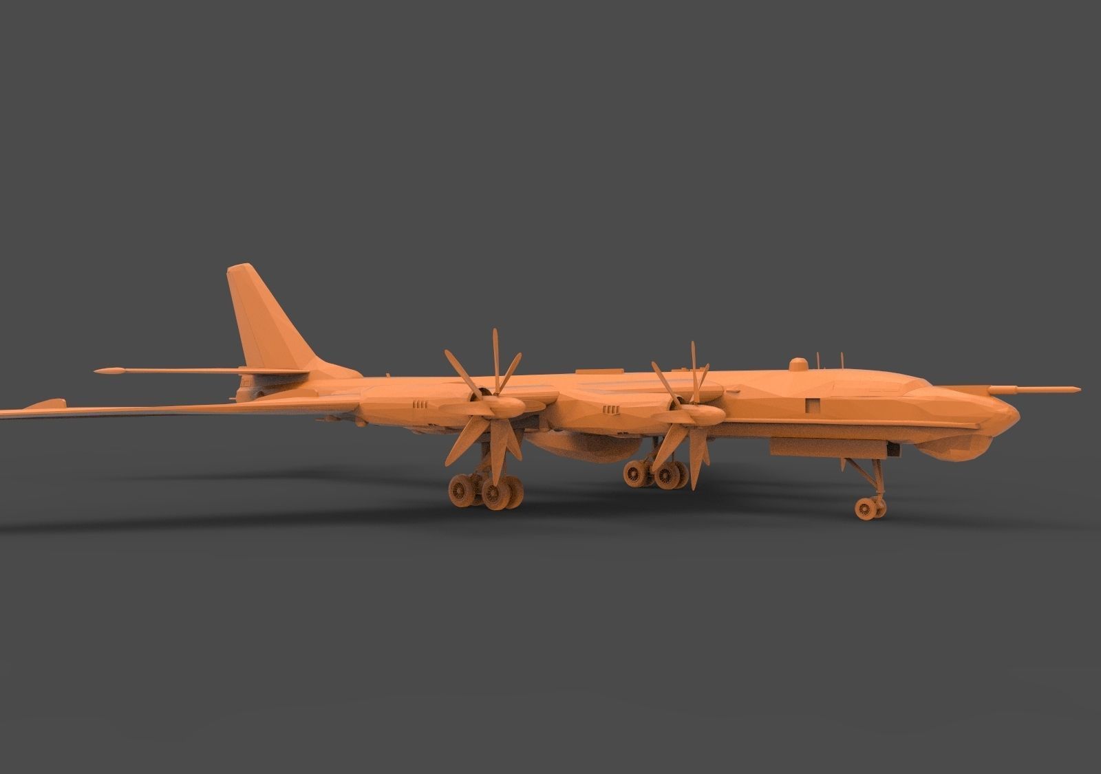 Tu-95M russian bomber plane 3D model 3D printable | CGTrader