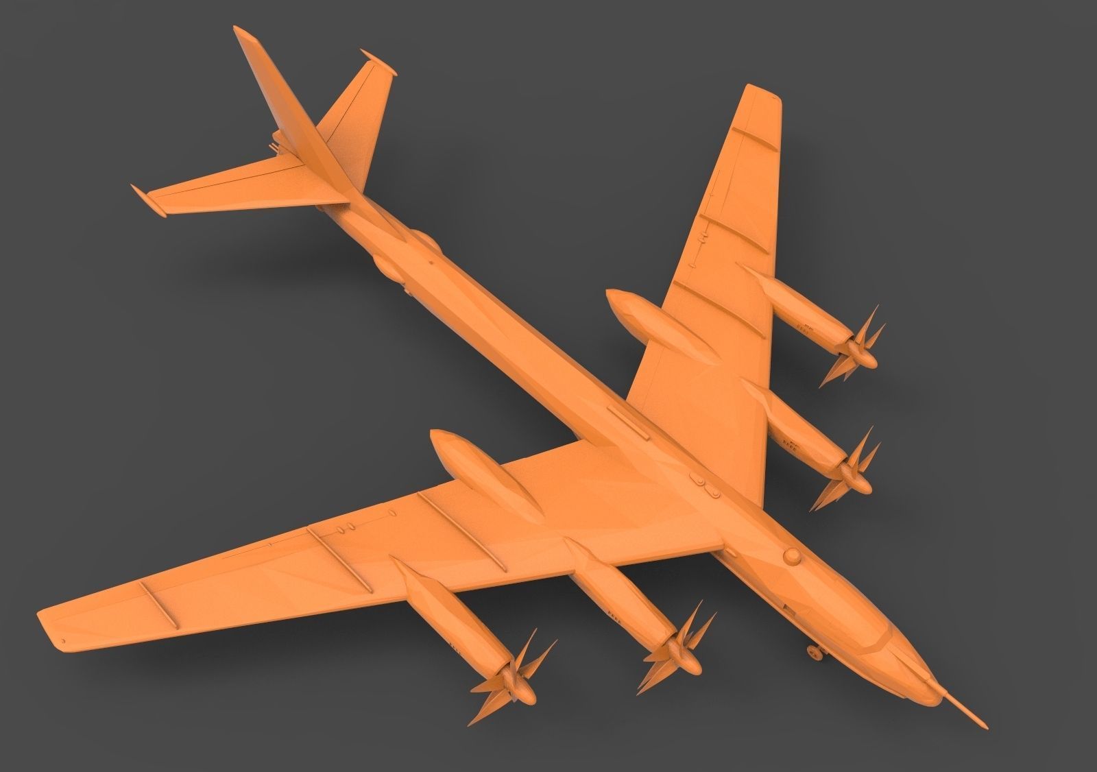 Tu-95M russian bomber plane 3D model 3D printable | CGTrader
