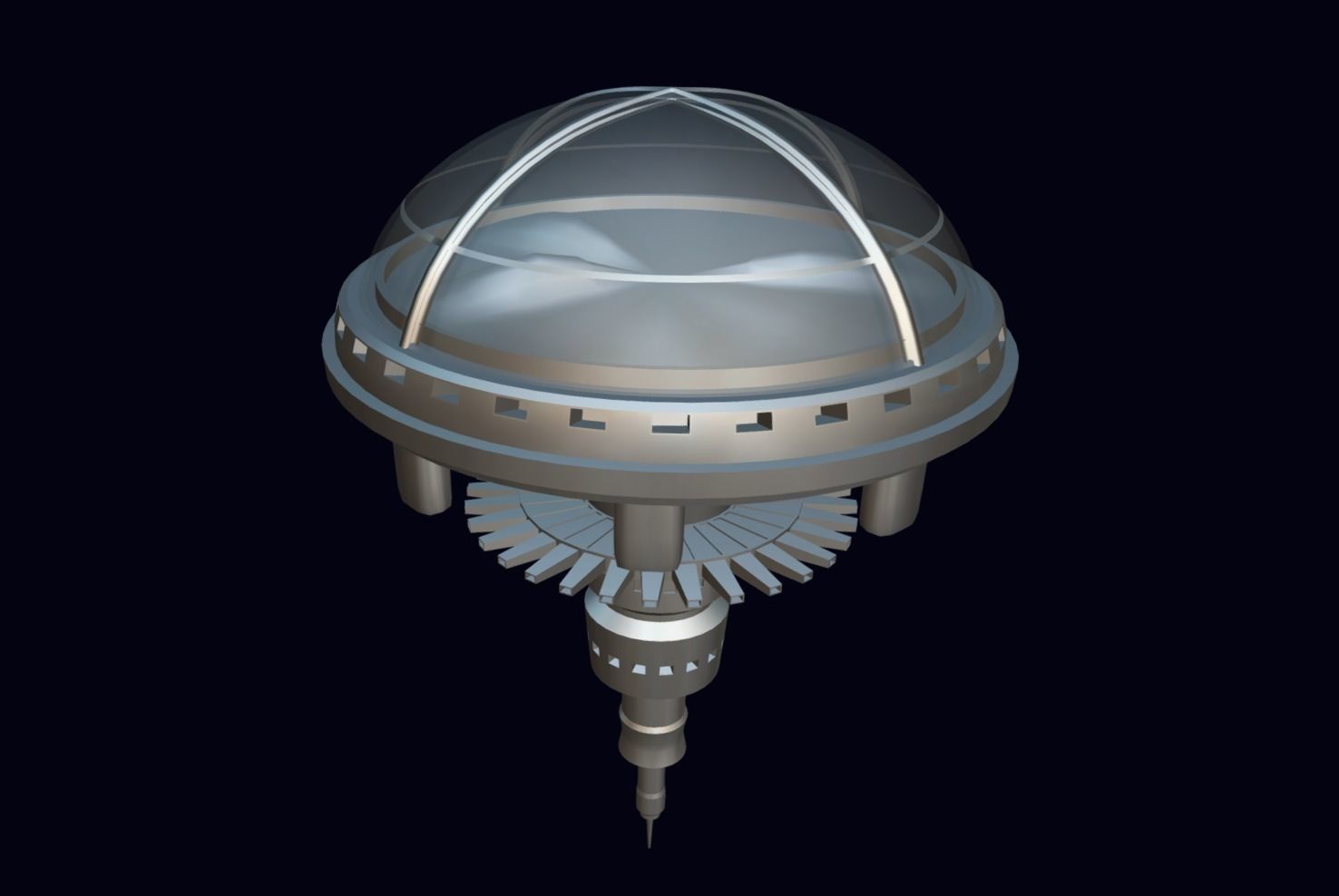 3D model Spaceship - Biodome VR / AR / low-poly | CGTrader