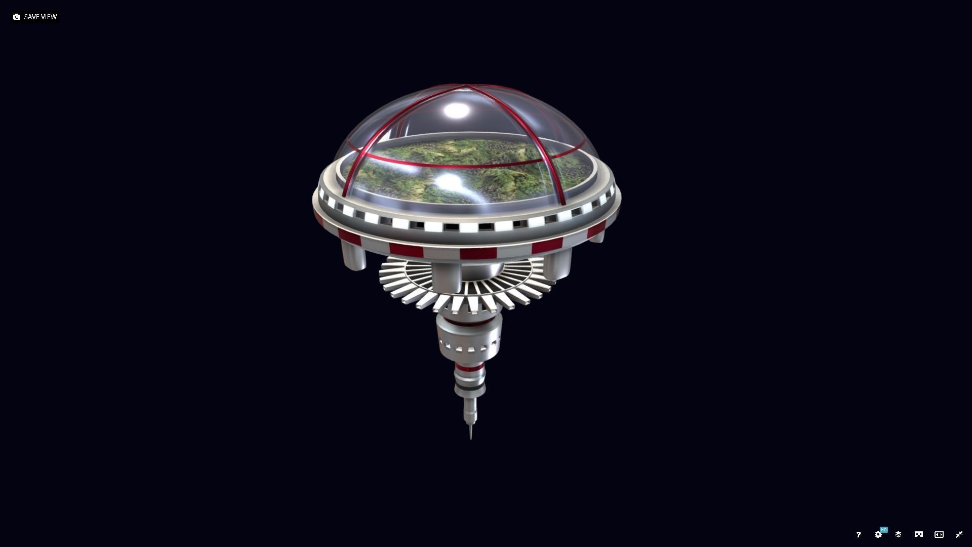 3D model Spaceship - Biodome VR / AR / low-poly | CGTrader