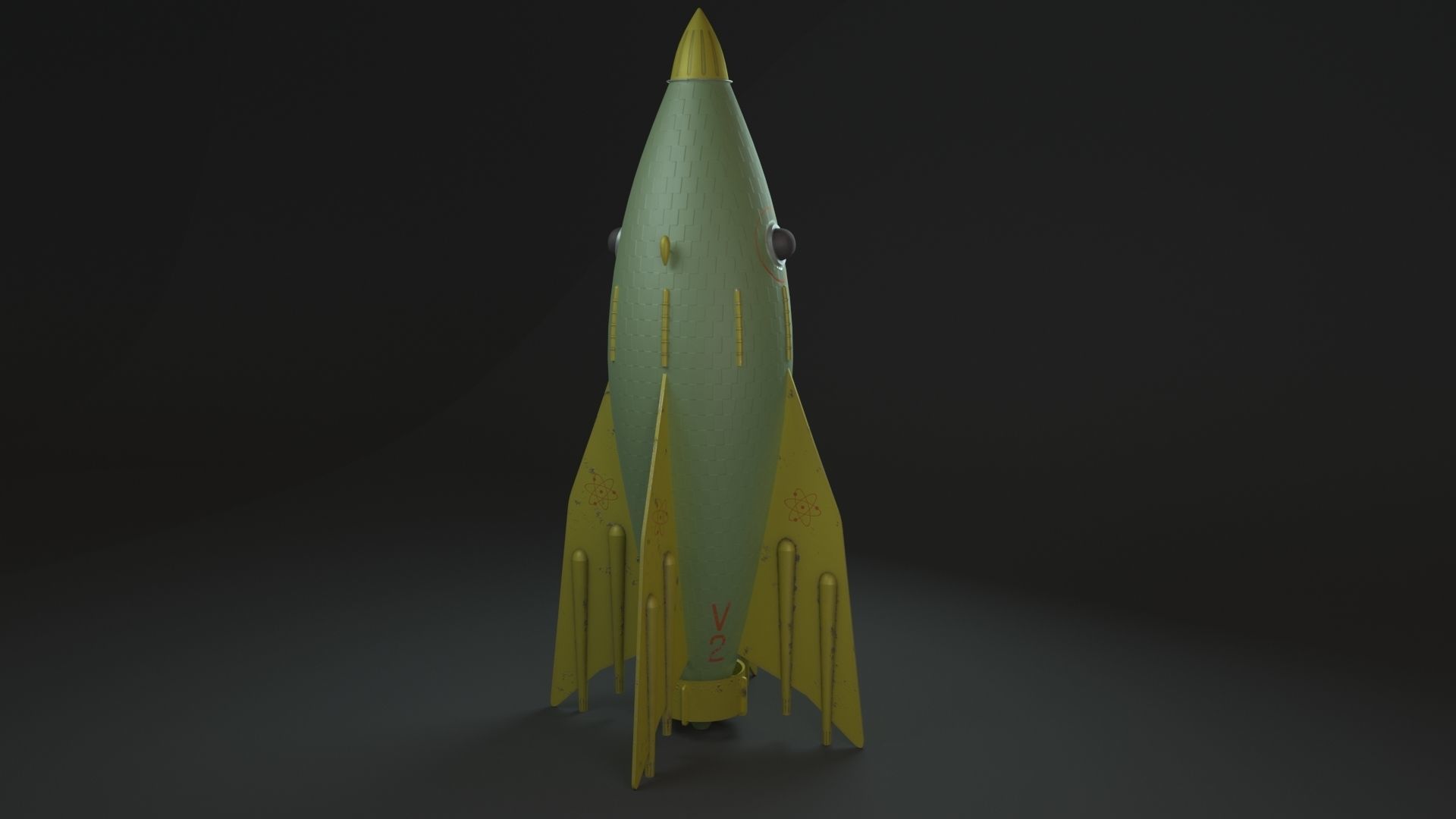 Rocketship V2 1950s style free VR / AR / low-poly 3D model | CGTrader
