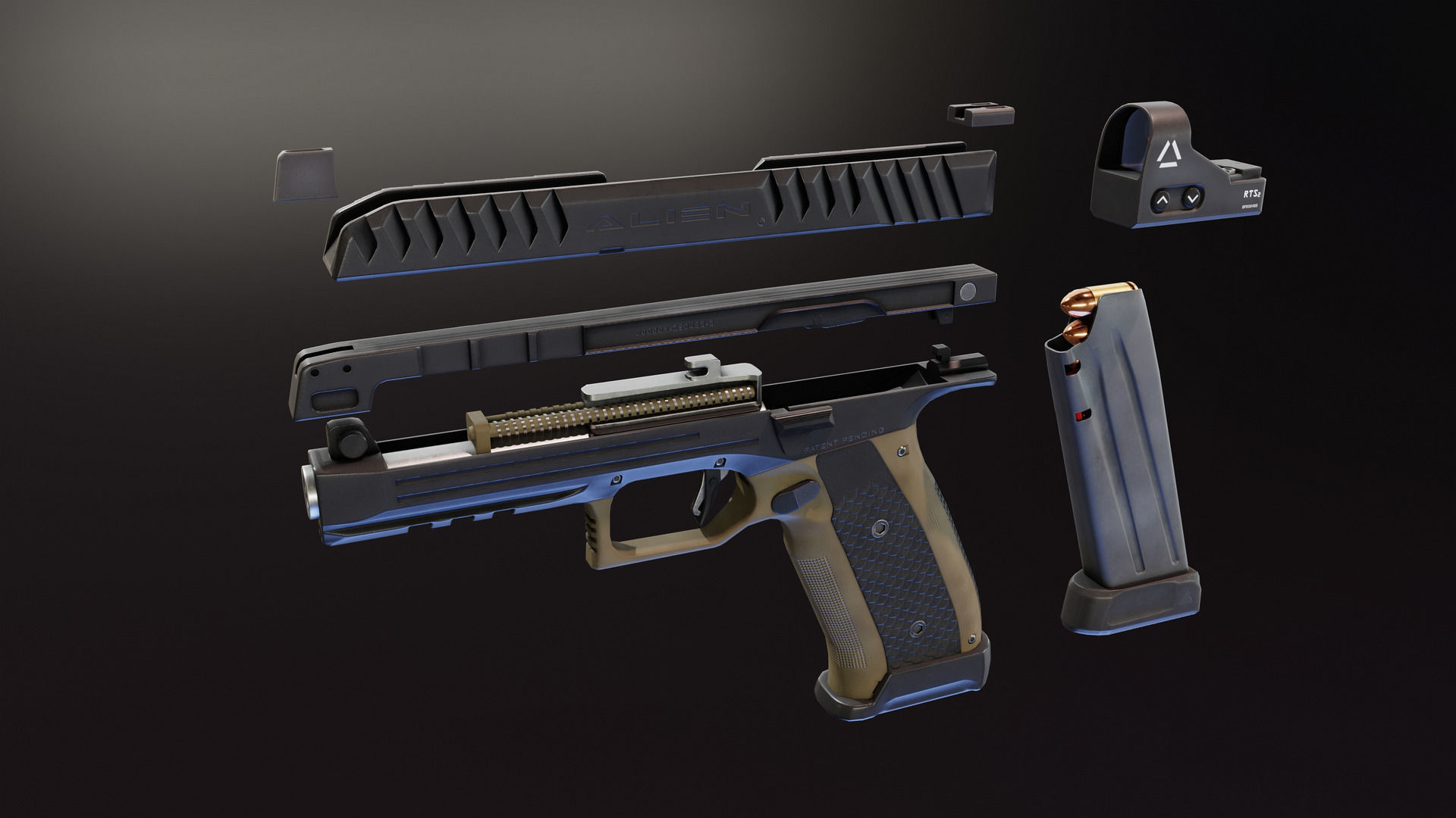 3D model Laugo Alien Pistol VR / AR / low-poly | CGTrader