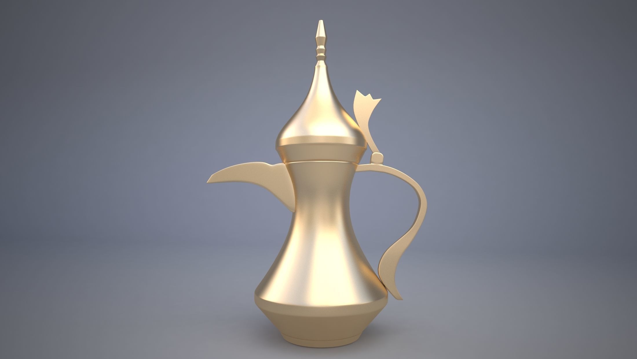 Dallah gold coffee pot 3D model | CGTrader