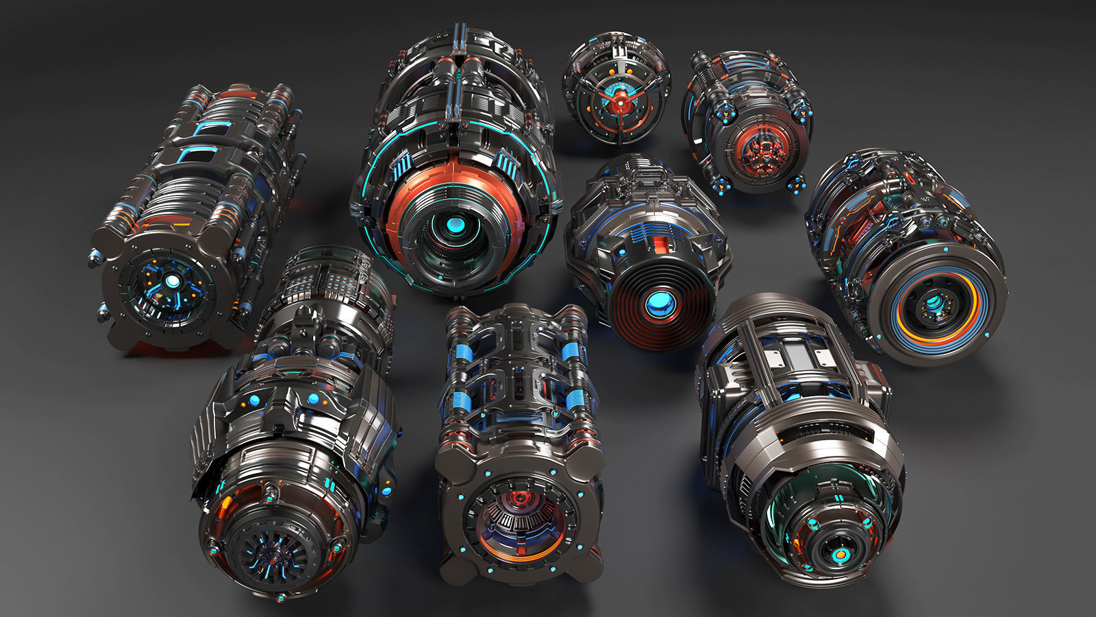 Sci Fi Mega Elements KITBASH - SUBDIVISION READY - Full pack 3D model | CGTrader