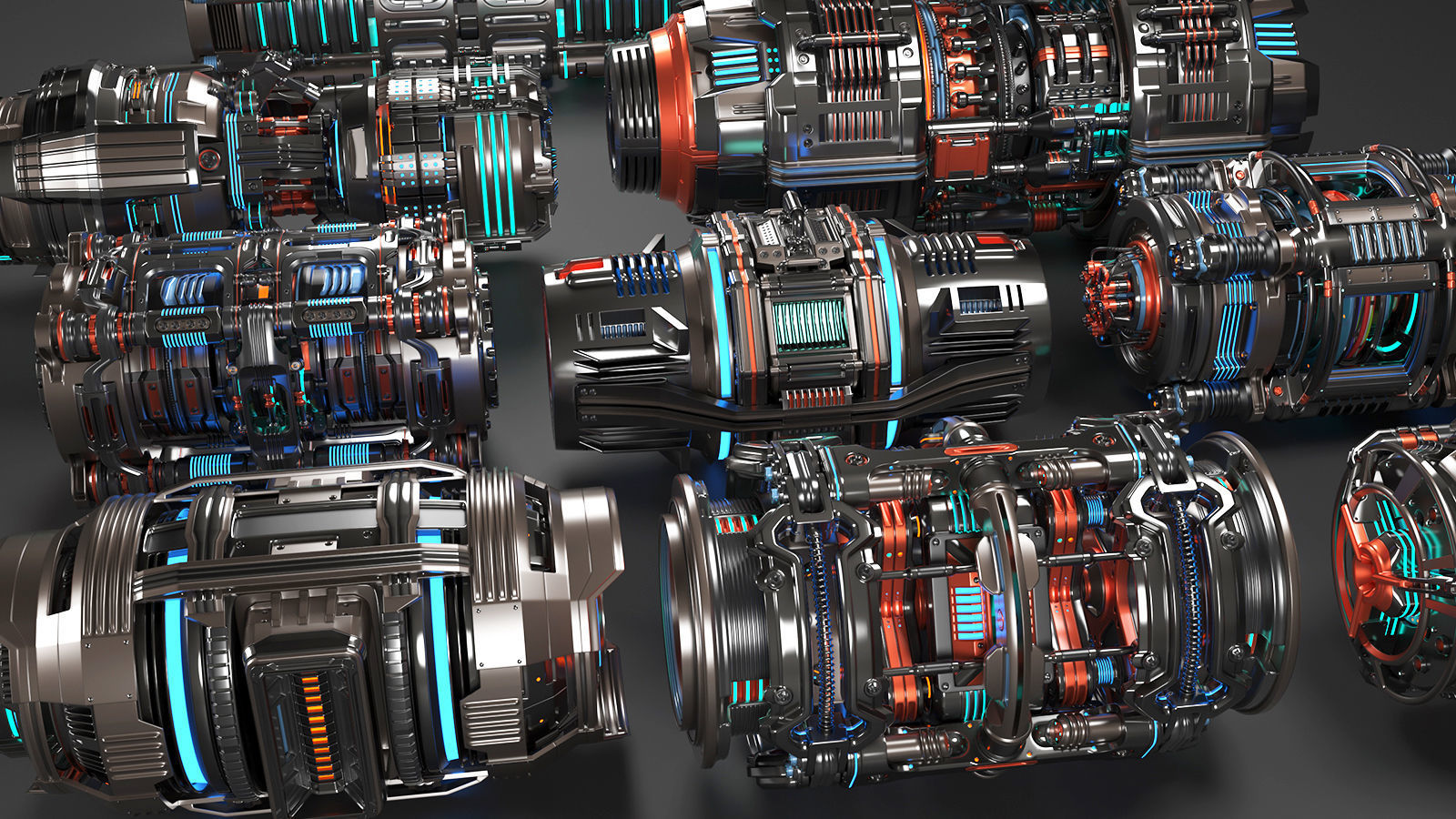 Sci Fi Mega Elements KITBASH - SUBDIVISION READY - Full pack 3D model | CGTrader