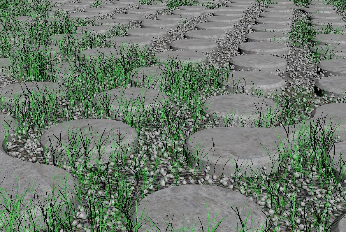 Grass Eco parking Paving tile gravel with grass 3D model | CGTrader