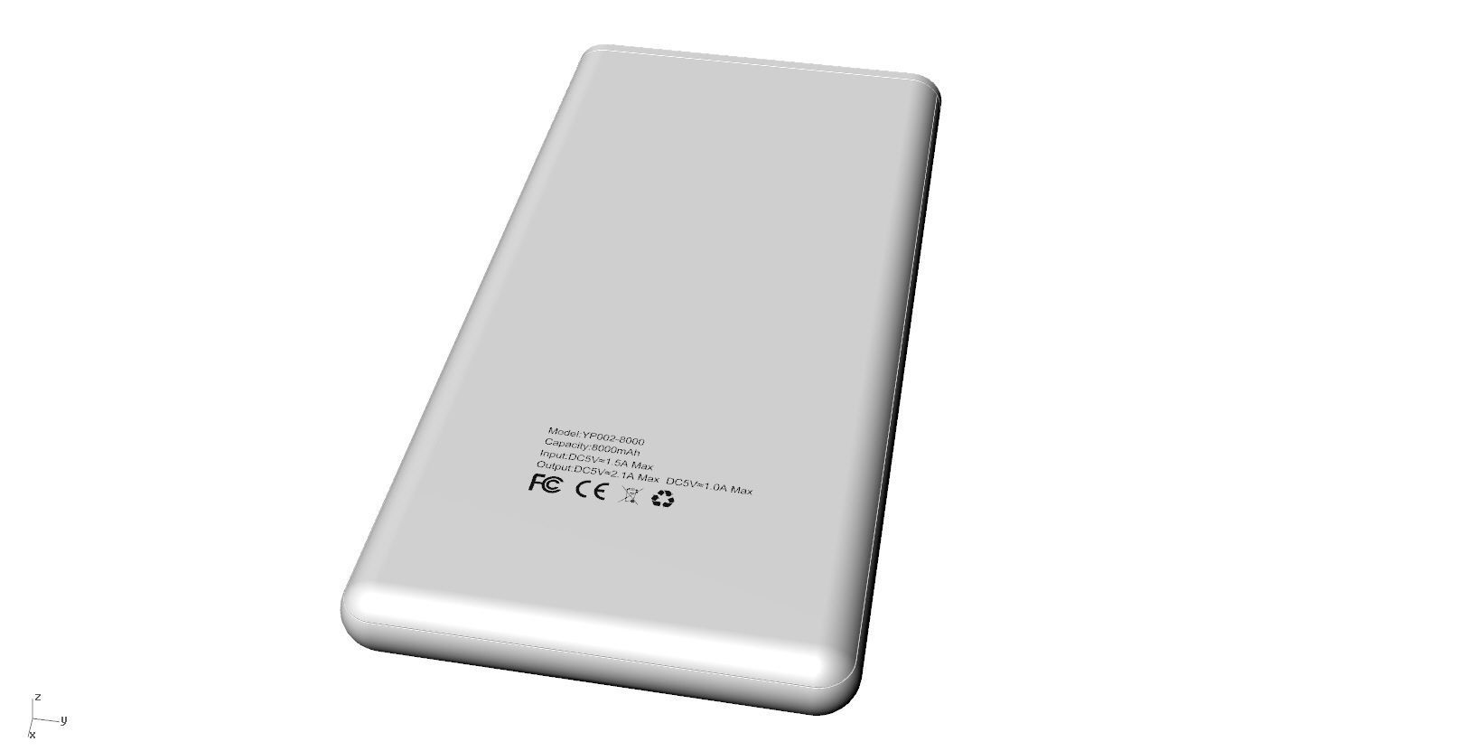 Power bank white 3D model 3D printable | CGTrader