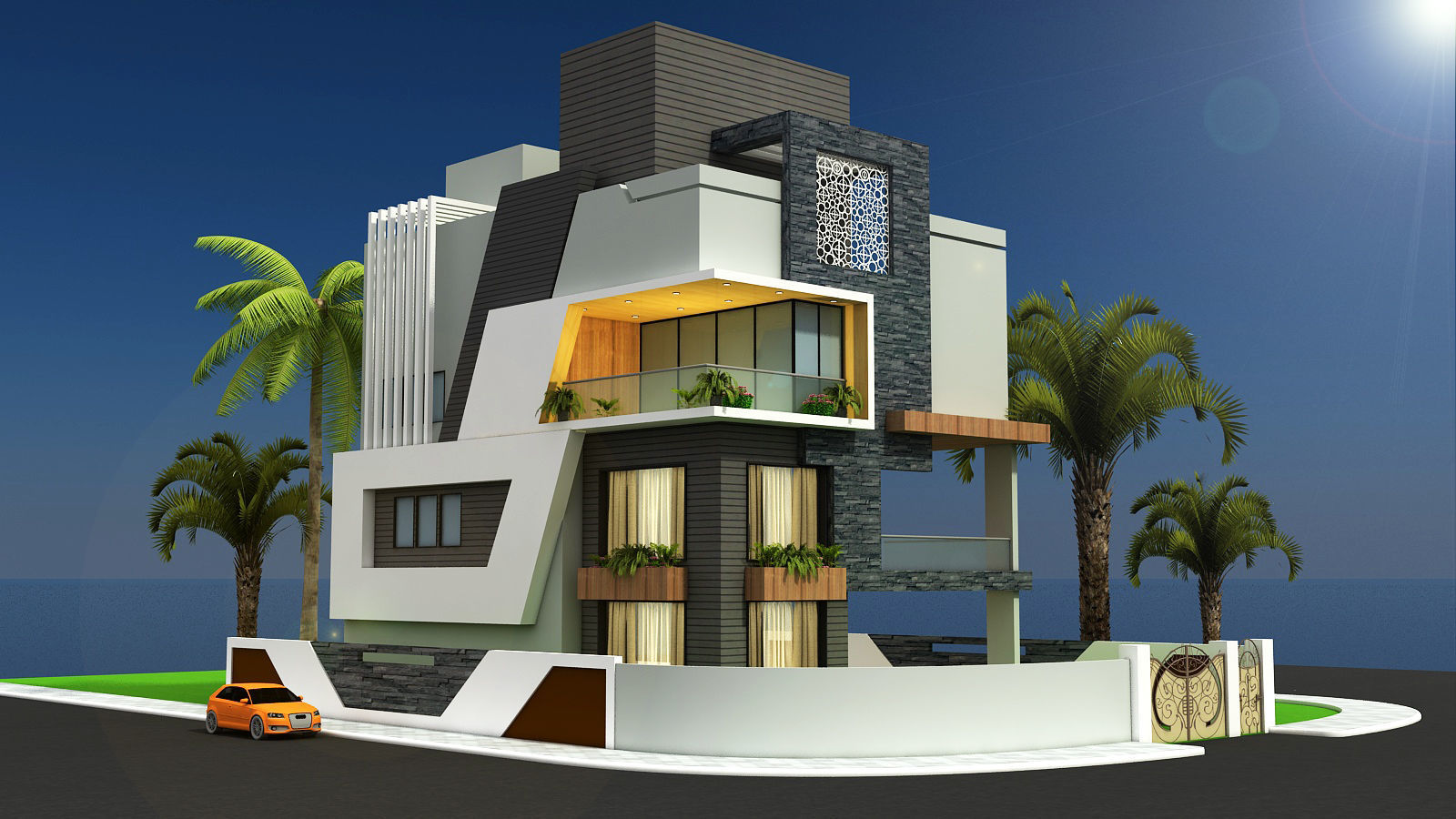 3D Exterior Design balcony | CGTrader