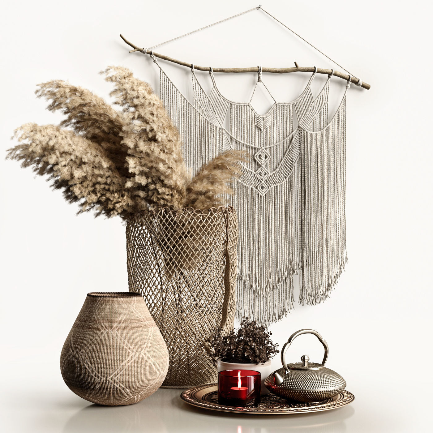 Decorative Set Boho 3D model | CGTrader