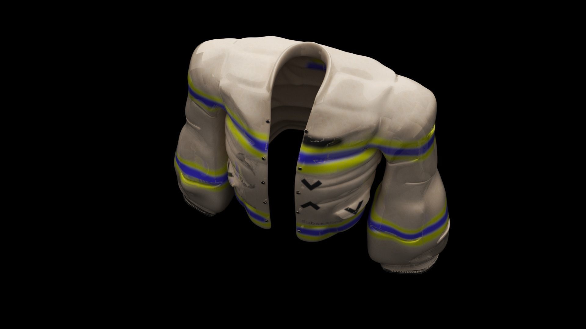 3D model Game ready low poly jacket with stripes VR / AR / low-poly ...