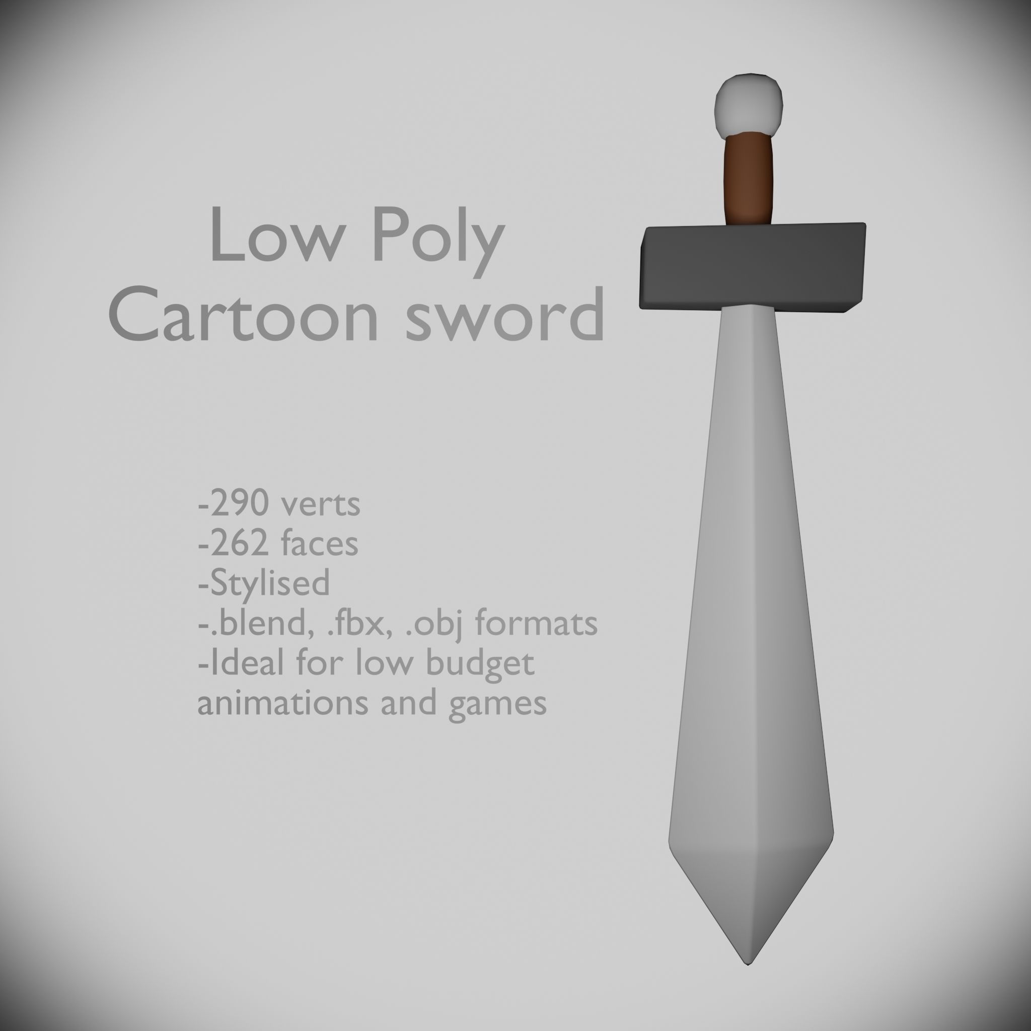 3D model Low Poly Stylised Sword VR / AR / low-poly | CGTrader