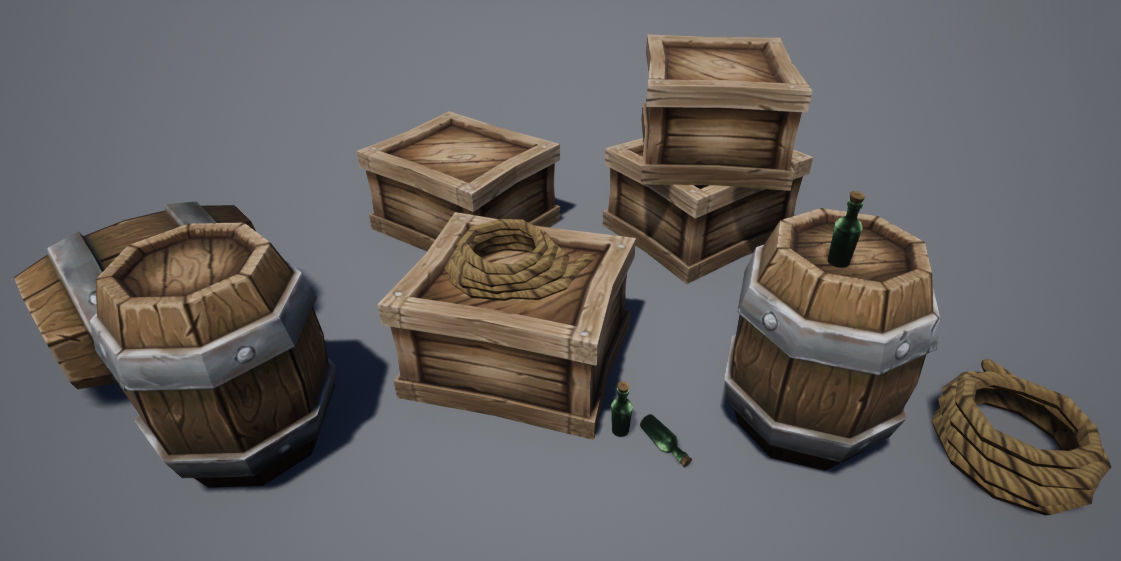 Stylized Props I Lowpoly Handpainted I 3D model