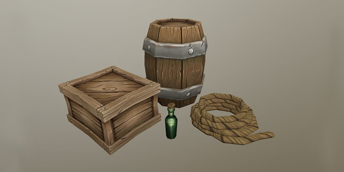 Stylized Props I Lowpoly Handpainted I free VR / AR / low-poly 3D model ...