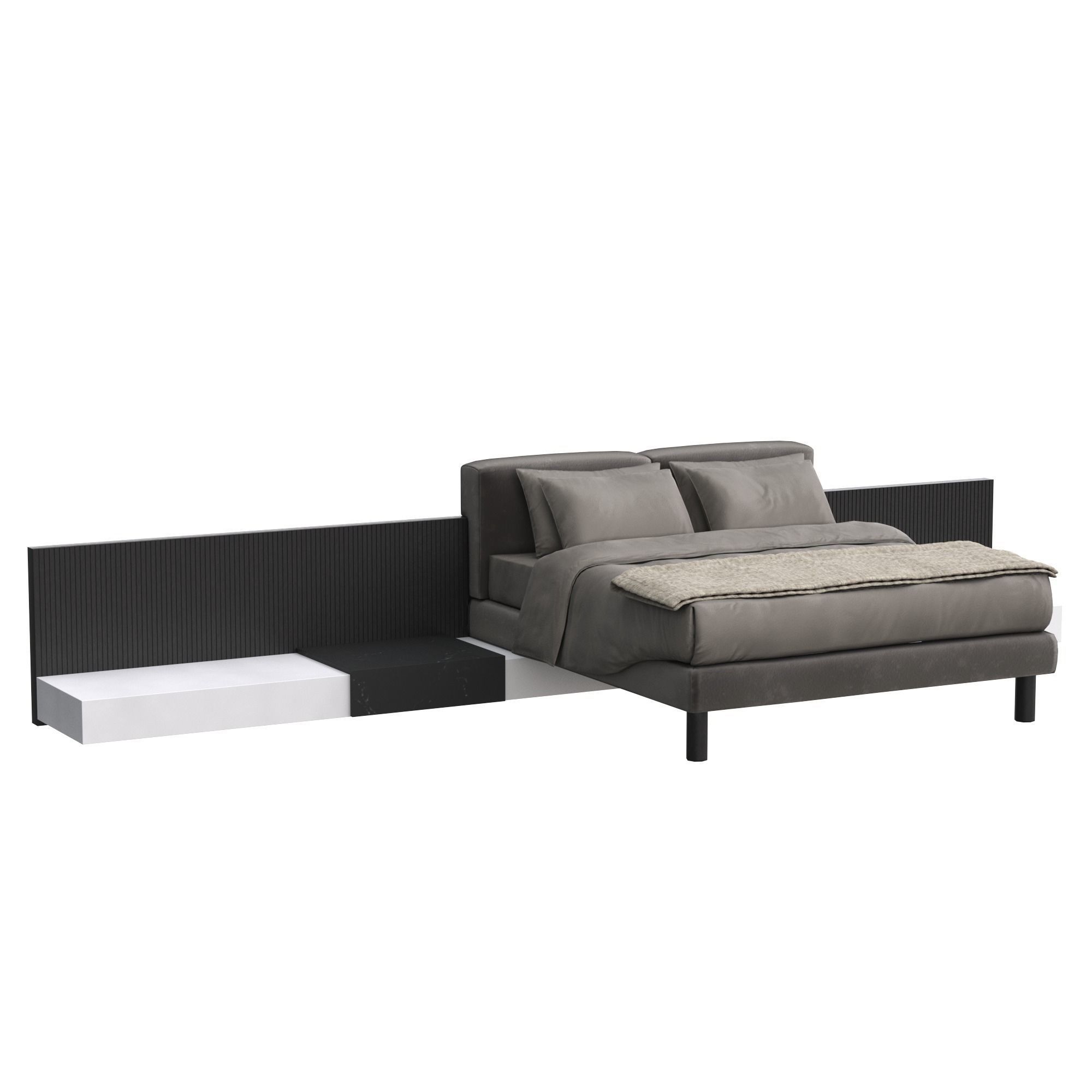 3D model CLIFF-Meridian-bed modern bed frame with storage VR / AR / low ...