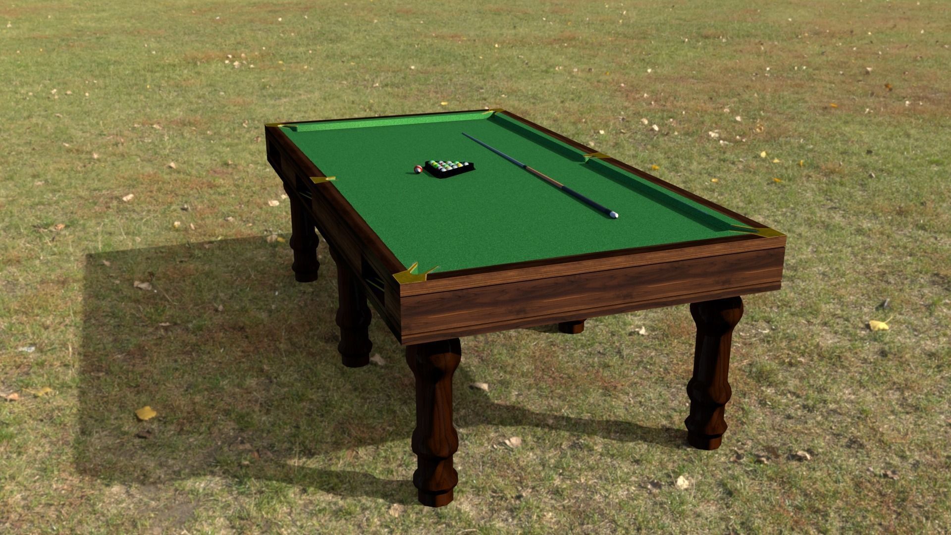 3D model billiard pool table in grass VR / AR / low-poly | CGTrader
