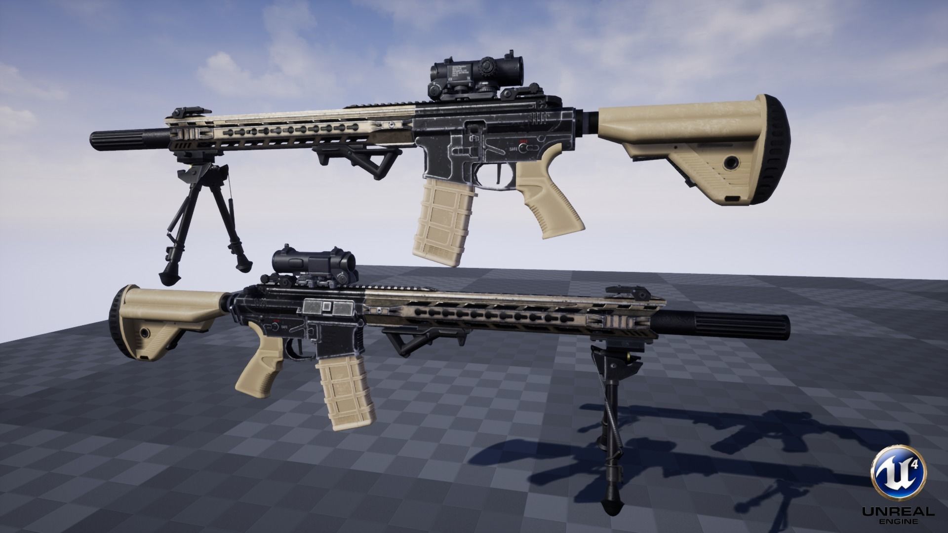 3D model Modular Combat Rifle-Squad Automatic Weapon Variant VR / AR ...